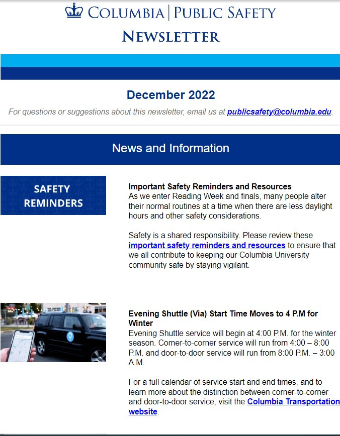 Public Safety Newsletter: December 2022 | Public Safety